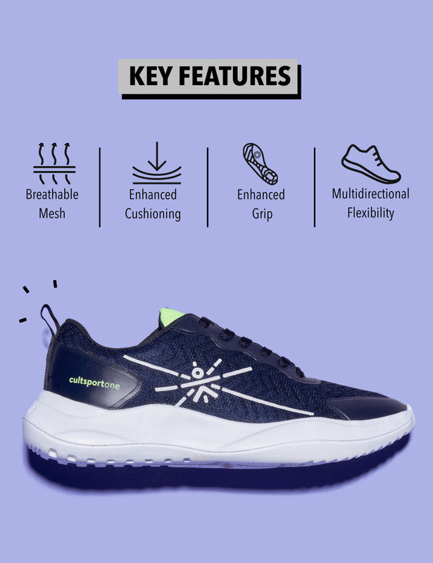 Buy Men Navy Blue Lope Running Shoes From Fancode Shop.