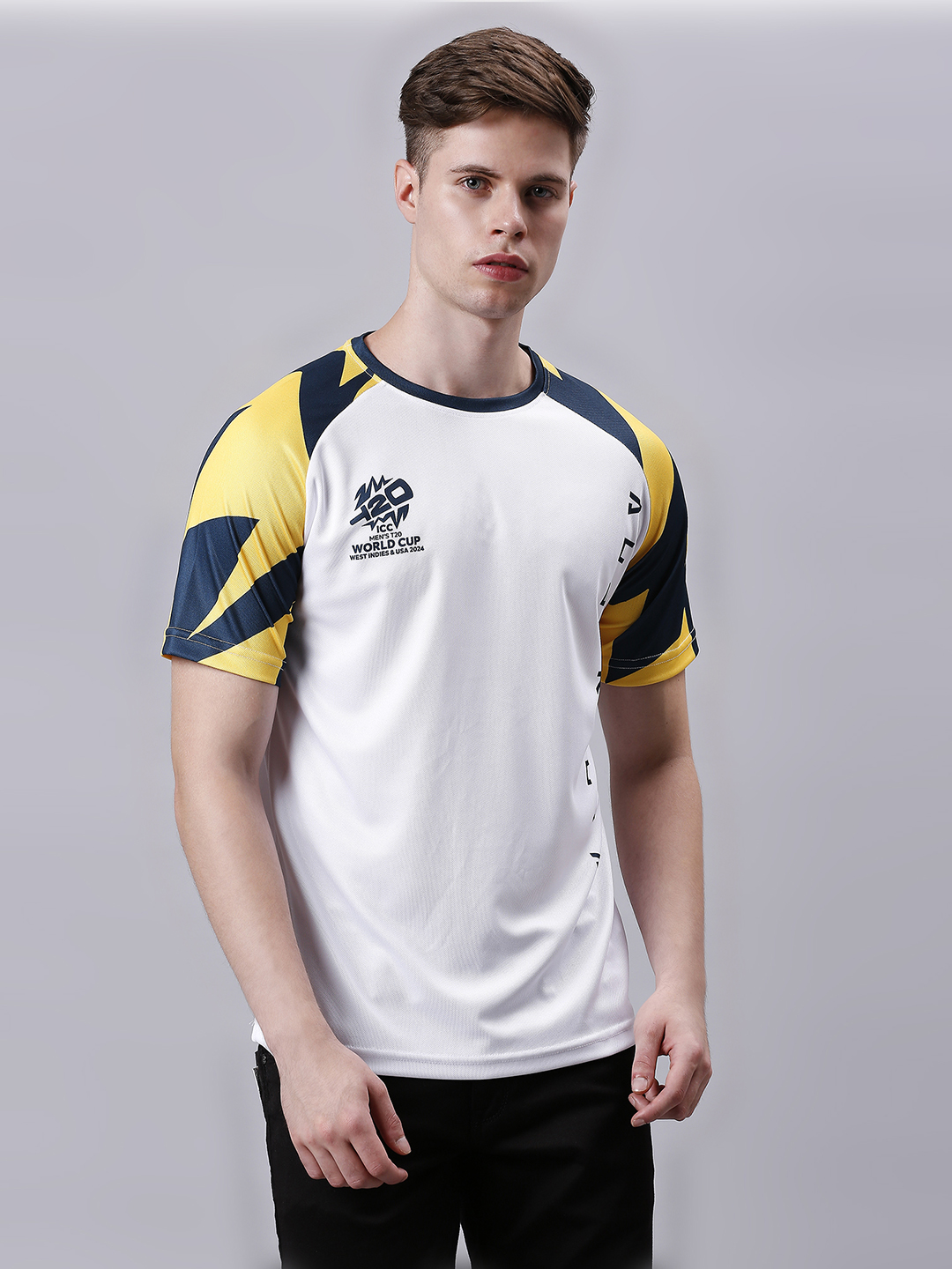Buy ICC Men's T20 WC-24 White Graphic Printed Half Sleeves Round Neck Polyester T-Shirt From ...