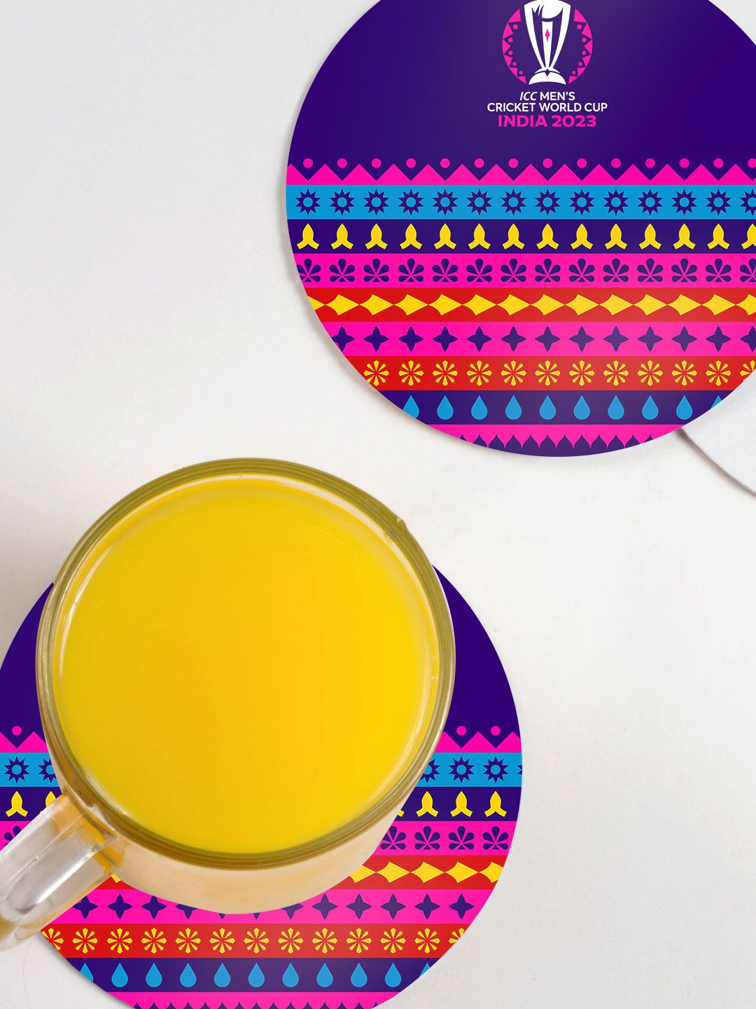 Buy Official ICC CWC-23 Circle Coasters-(Pack of 4) from FanCode Shop. Buy Official ICC CWC-23 Circle Coasters-(Pack of 4) from FanCode Shop.