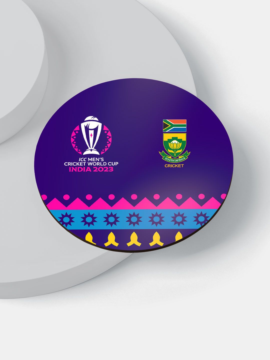 Buy Official ICC CWC-23 Team South Africa Circle Coasters-(Pack of 4 ...