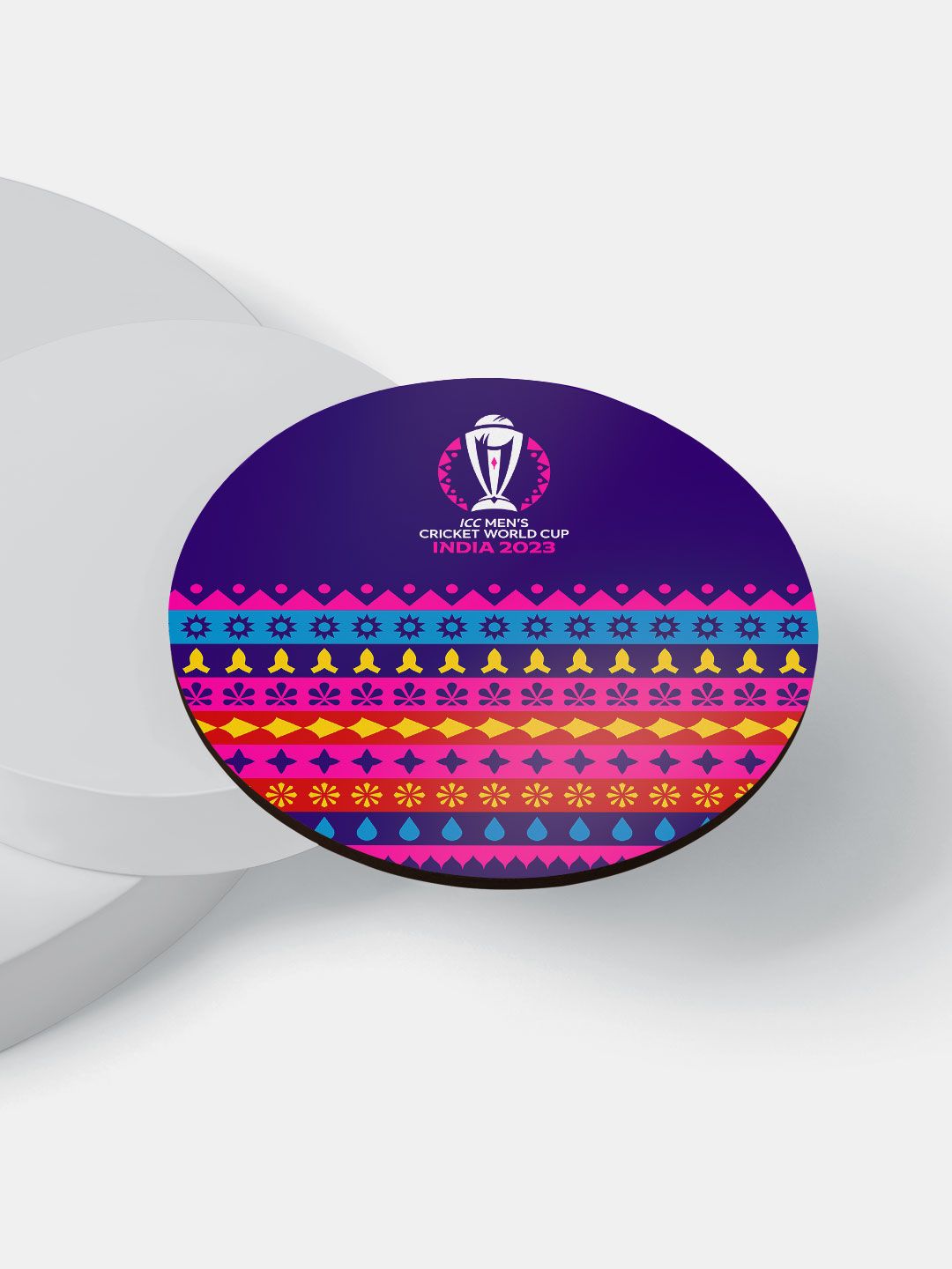 Buy Official ICC CWC-23 Circle Coasters-(Pack of 4) from FanCode Shop.