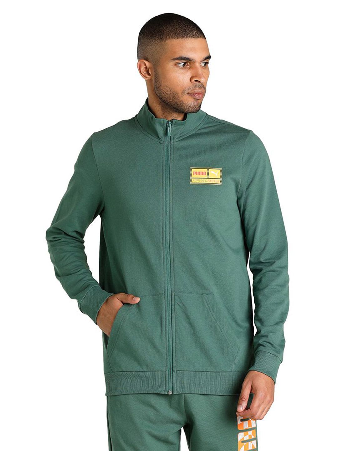 Buy Men Deep Forest Printed Knitted FF Logo Jackets From Fancode Shop.