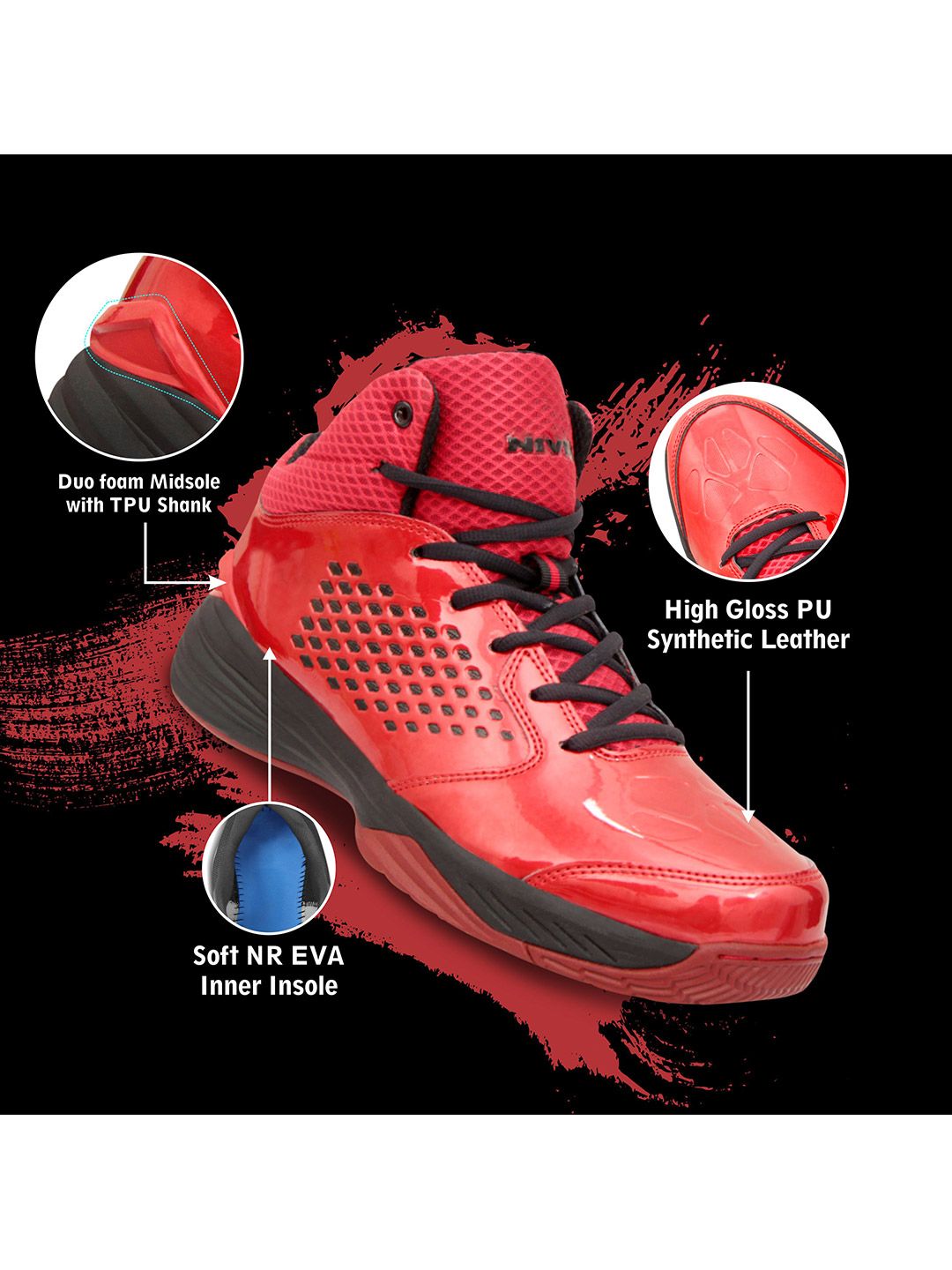 Buy Men Red & Black Warrior-2017 Basketball Shoes From Fancode Shop.