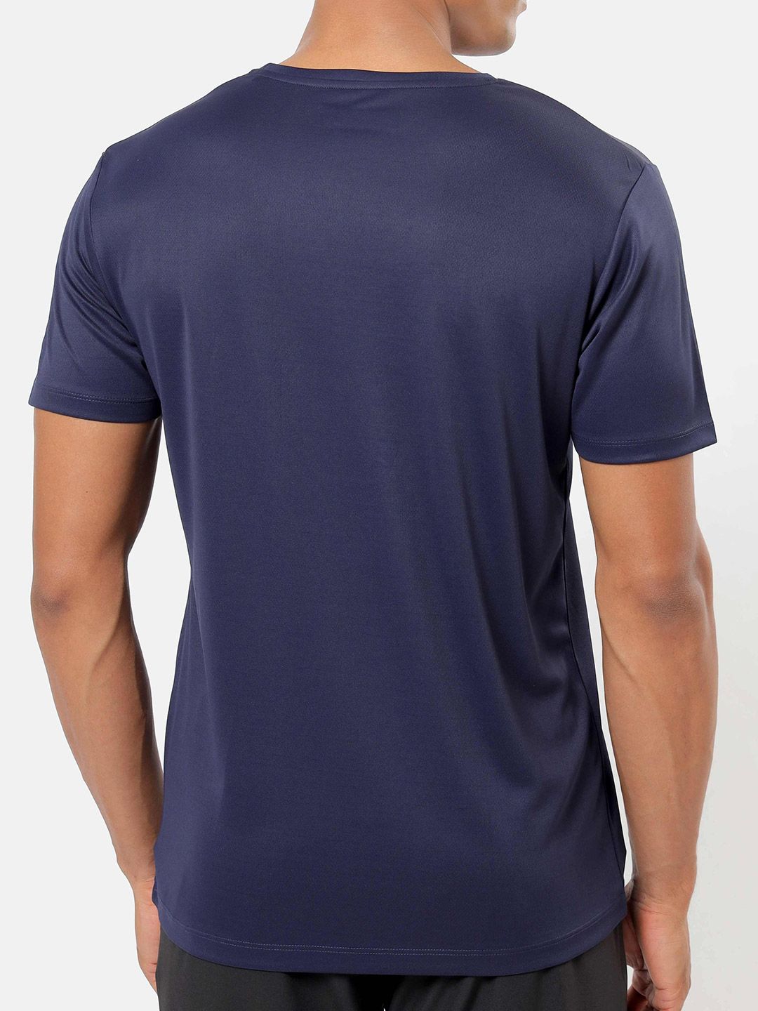 Buy Men Navy Blue Active Tshirt with Minimal Graphic