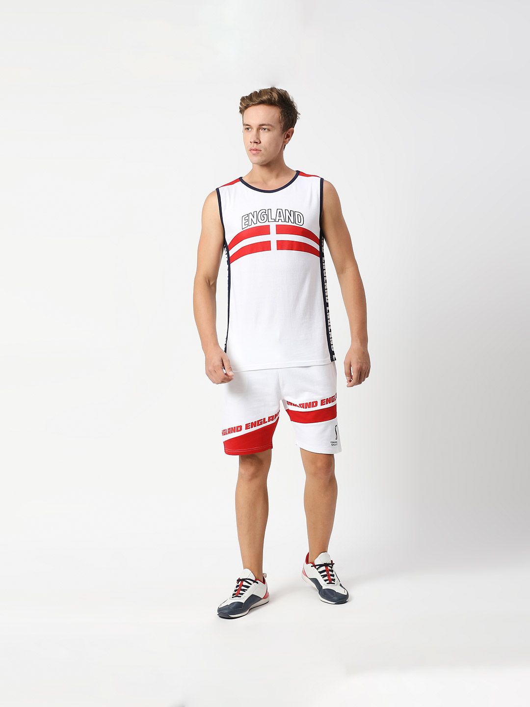 Buy FIFA WC'22 Men White & Red Printed Sleeveless Round Neck Vest From ...