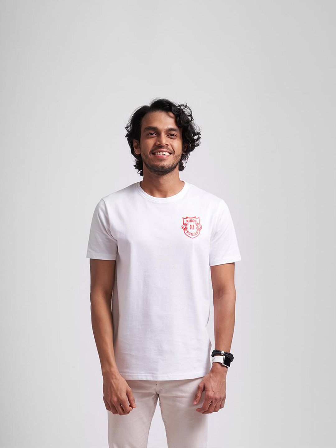 Buy Official Kings XI Punjab KL Rahul White Regular Fit Fan Jersey ...