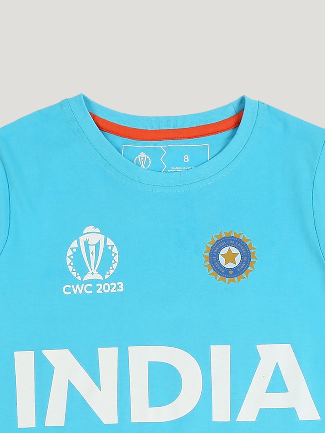Buy Official ICC CWC-23 Kids Boys Turq Blue Graphic Printed Half ...
