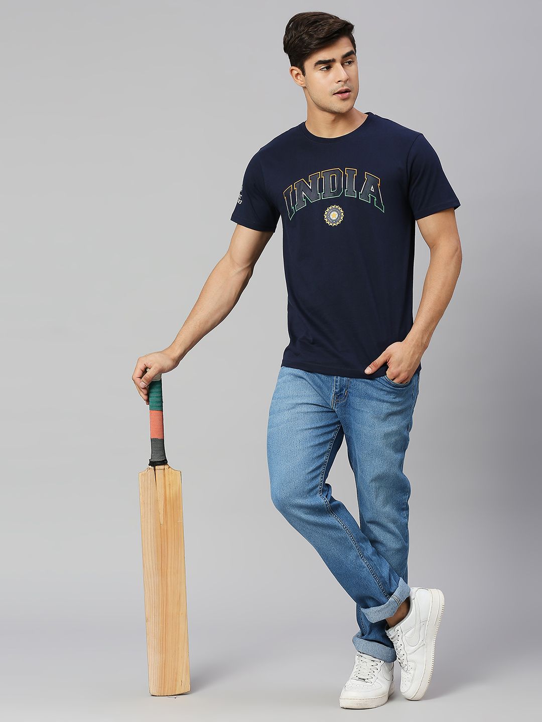 Buy Men Navy Blue Typography T-Shirt: Customised With Your Name By ...