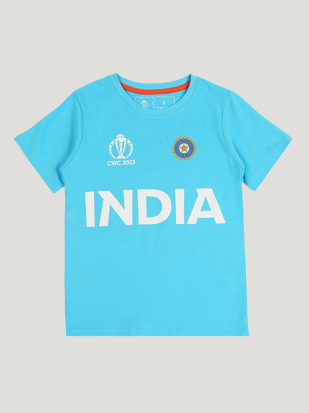 Buy Official ICC CWC-23 Kids Boys Turq Blue Graphic Printed Half ...