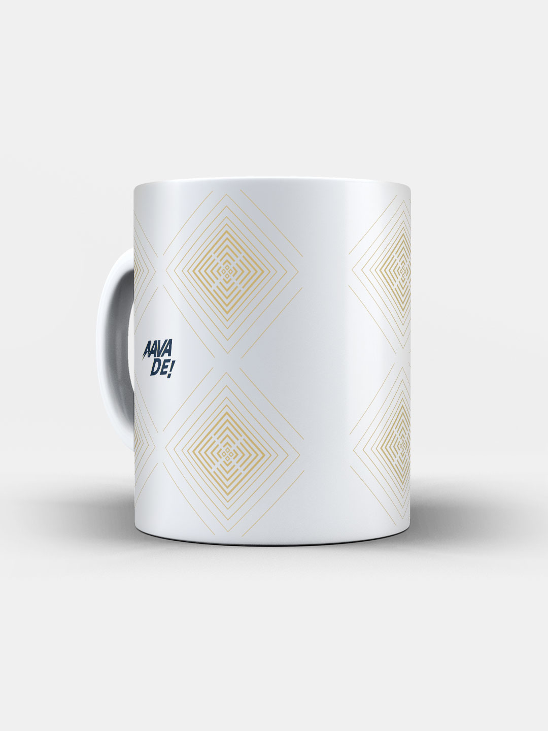Buy White and Navy Blue Printed Aava De Ceramic Glossy Coffee Mug 325 ...