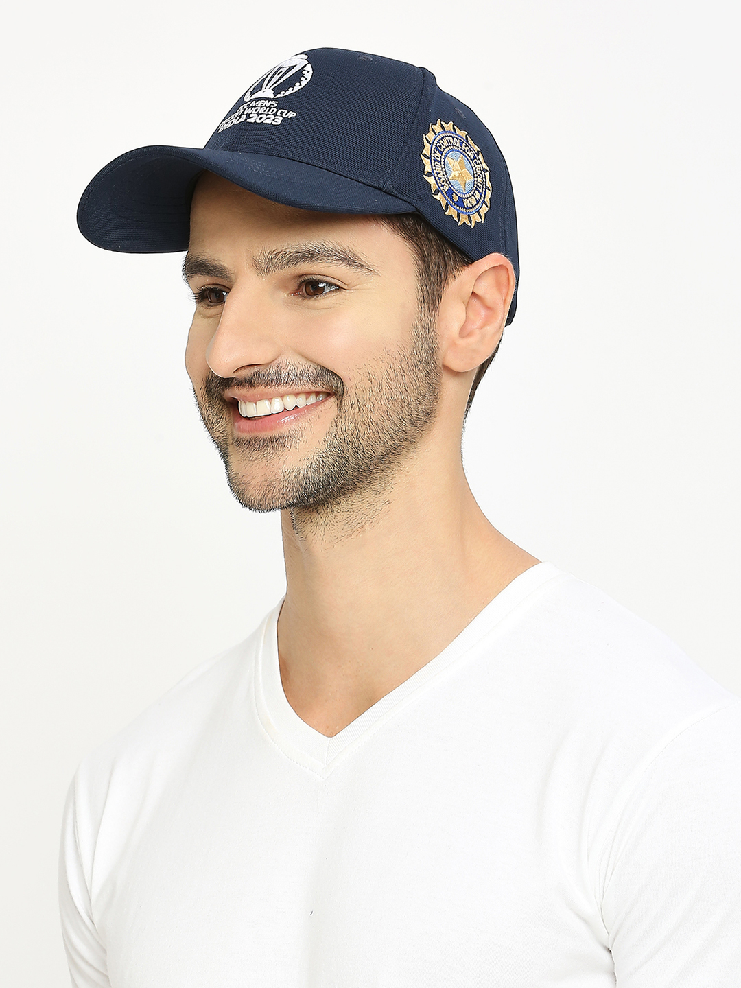 Buy Official ICC CWC-23 Men Navy Blue Embroidered Team India Cricket ...