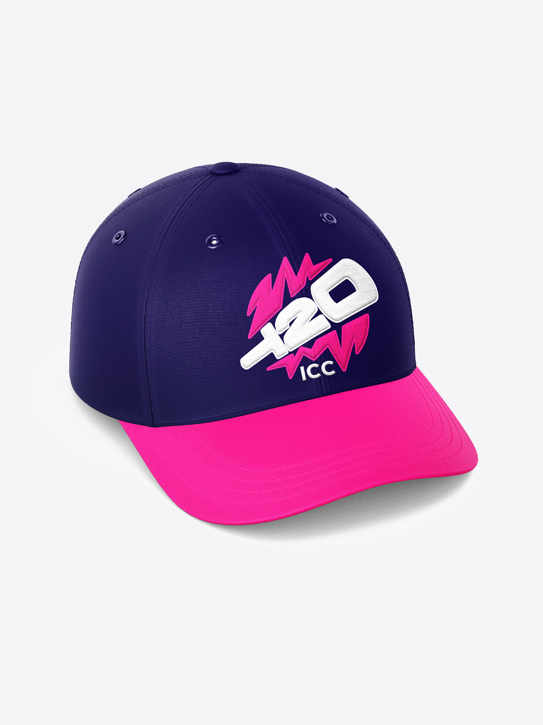 Buy ICC Men's T20 WC-24 Navy Blue and Pink Embroidered Polyester ...