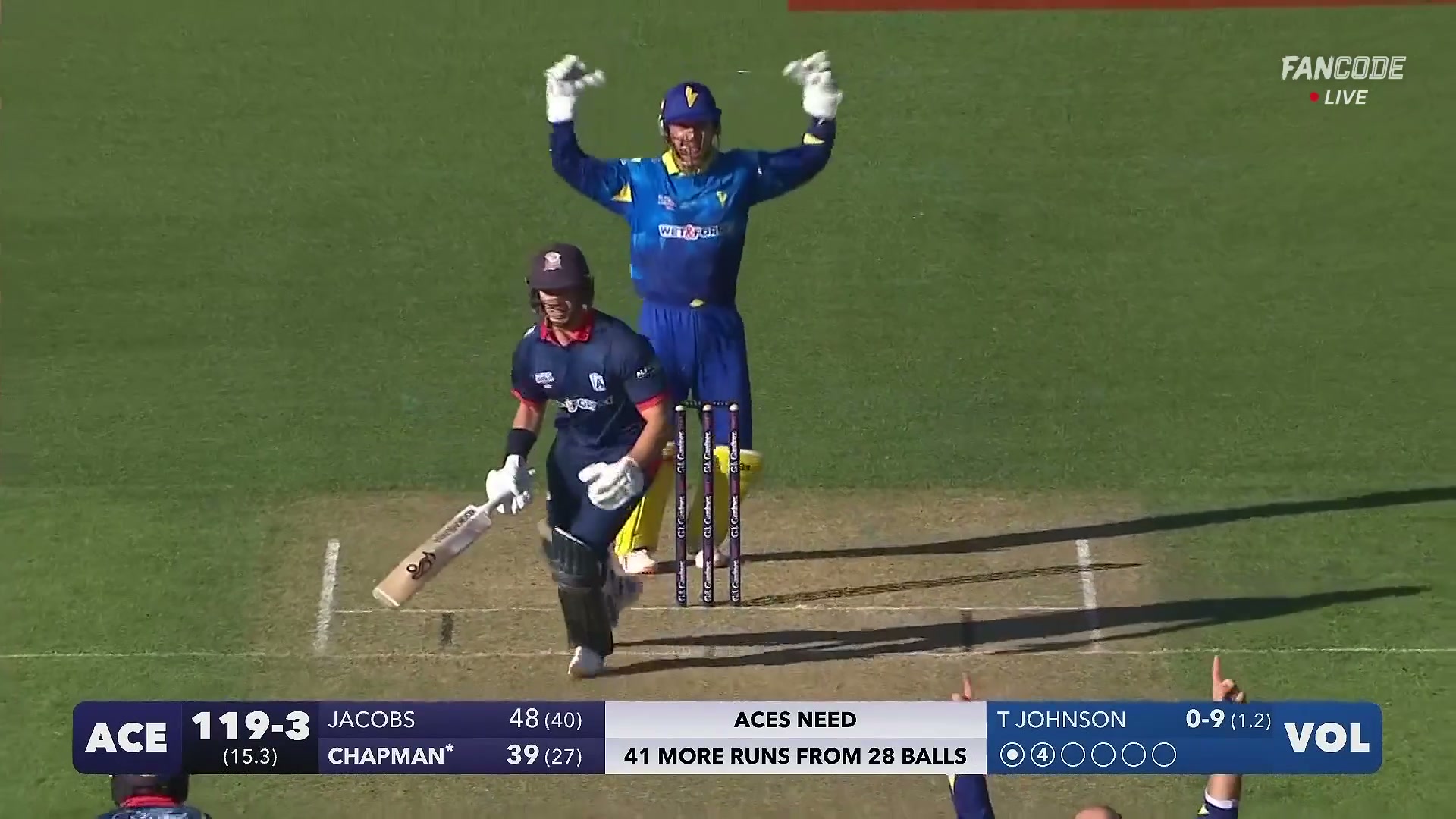 Wicket! Troy Johnson Traps Mark Chapman LBW with Clear, Straight Delivery