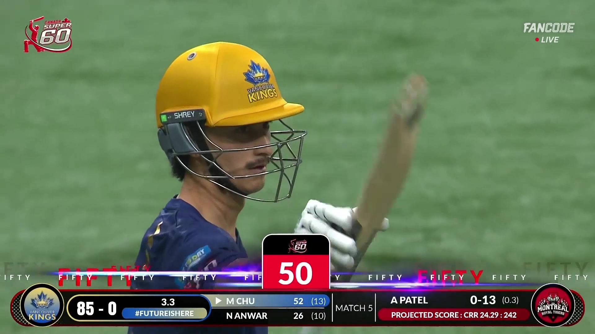 Fifty! Max Chu Brings Up His Half-Century With A Huge Maximum