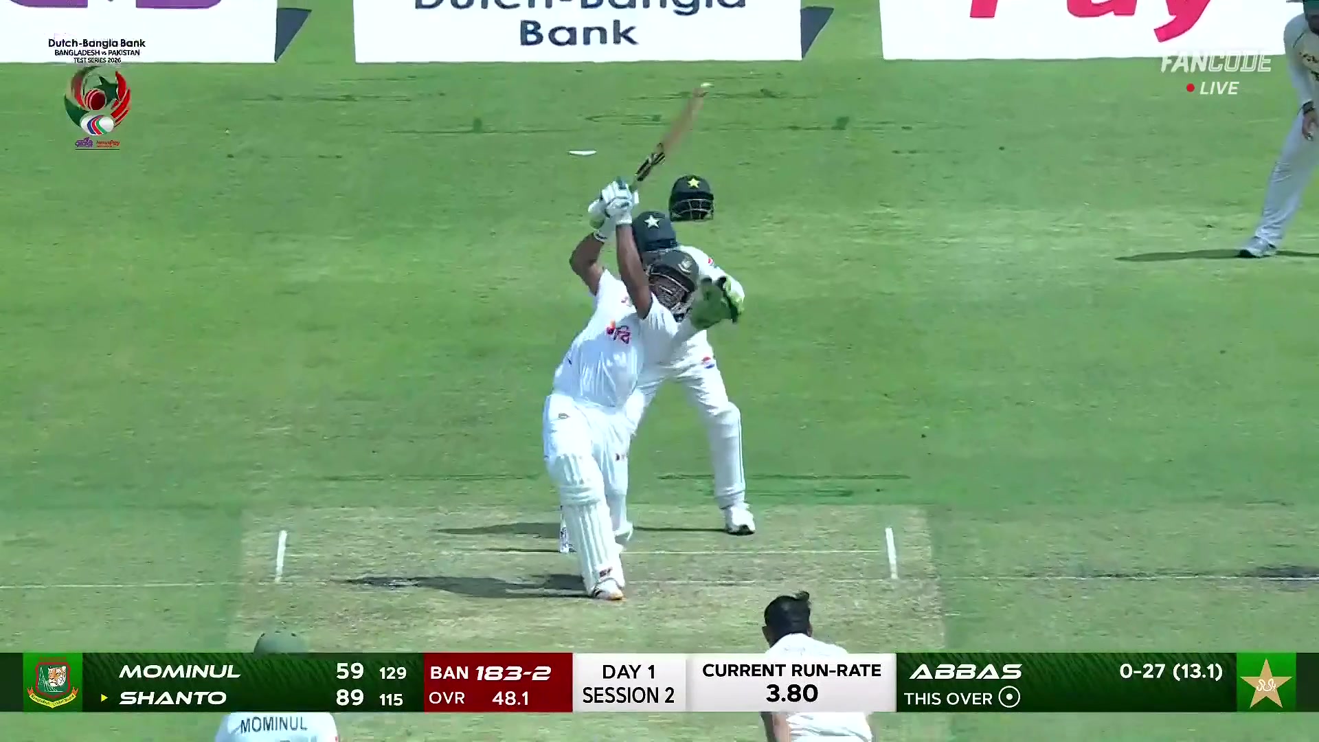 Six! Shanto Thumps It Over The Long On Fence