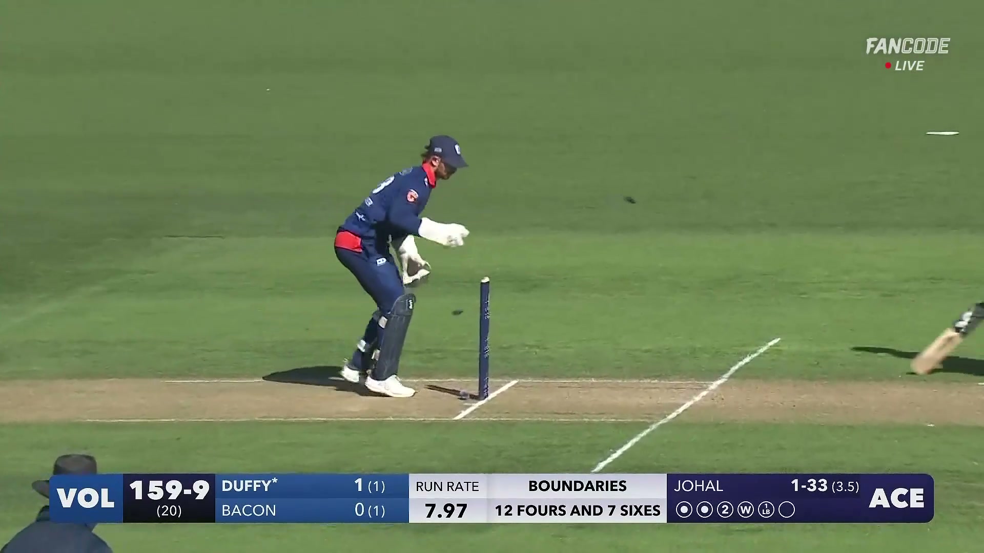 Wicket! Another Run-Out, Chapman and Fletcher Combine To Remove Jacob Duffy