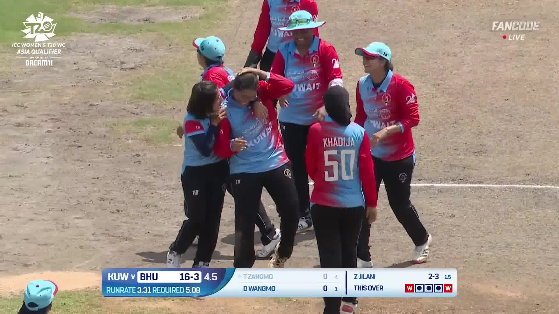 Wicket! Zeefa Jilani Takes A Wonderful Catch, Tshering Zangmo Departs