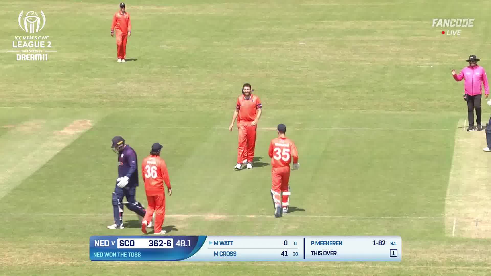 Wicket! Scott Edwards Caught Behind The Stumps, Paul van Meekeren Strikes