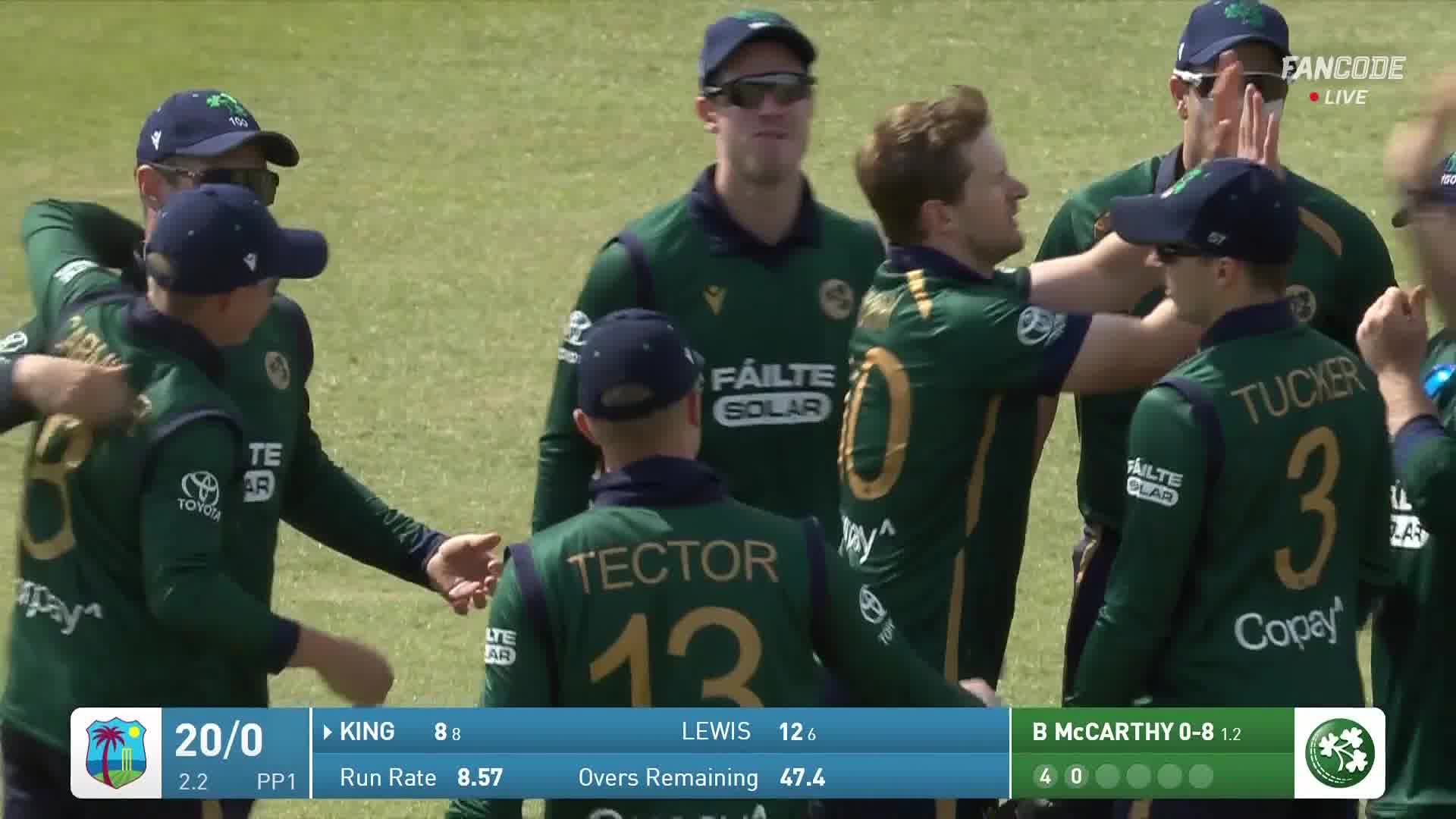 Wicket! Barry McCarthy Takes Brandon King's Outside Edge