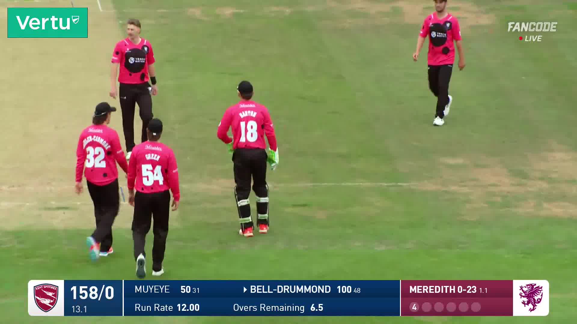 Wicket! Meredith Gets The Breakthrough, Bell-Drummond Has To Walk Back