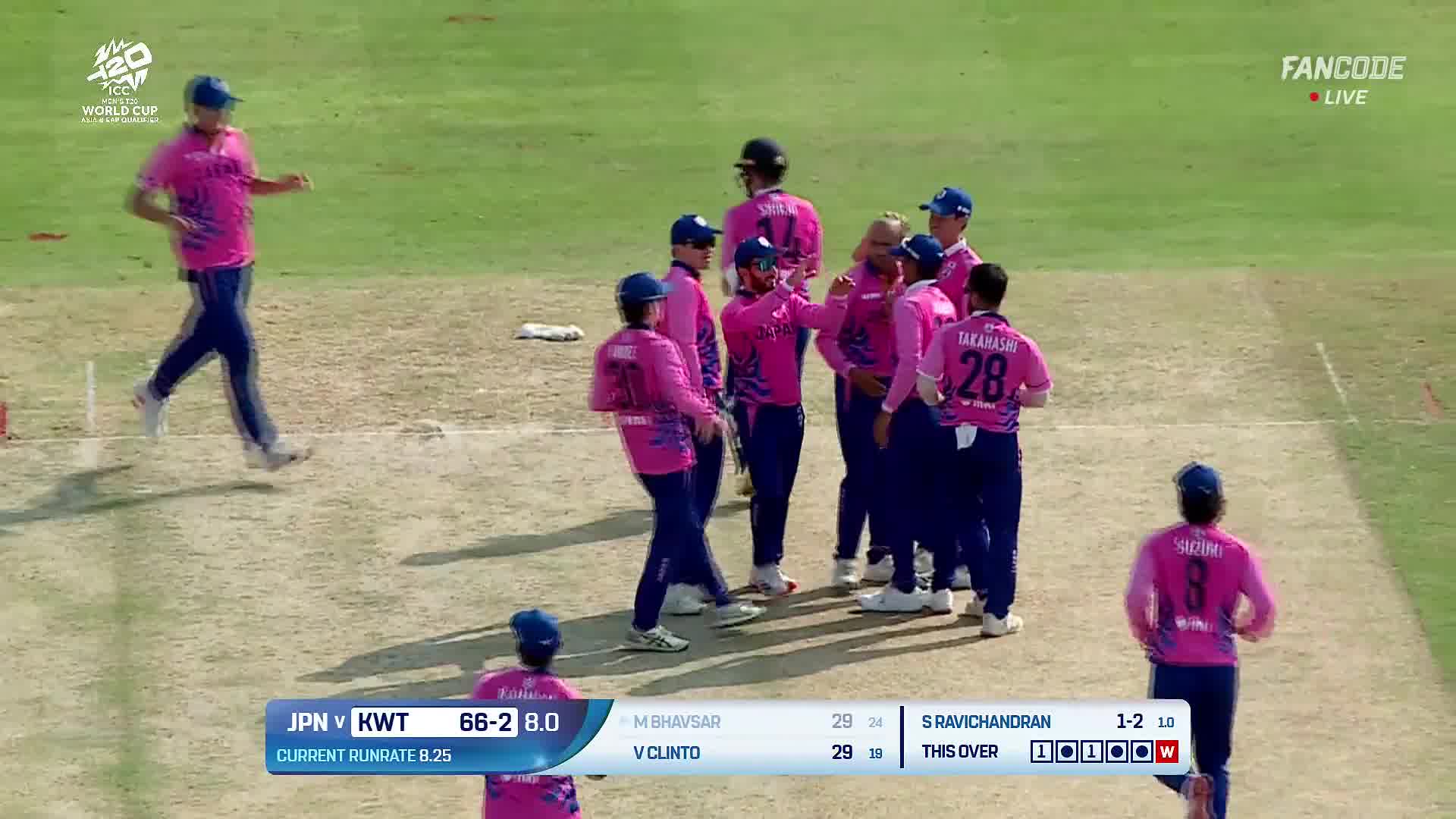 Wicket! Meet Bhavsar Skies And Ibrahim Takahashi Completes A Safe Catch