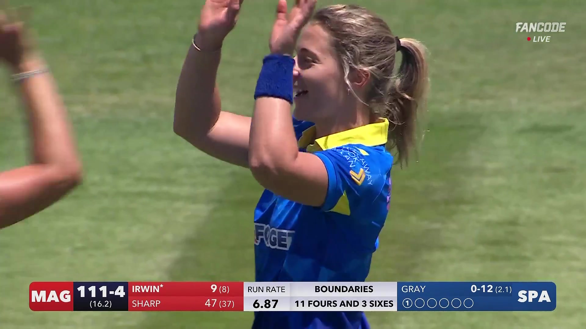 Wicket! Eva Gray Cleans Up Kate Irwin With A Superb Delivery