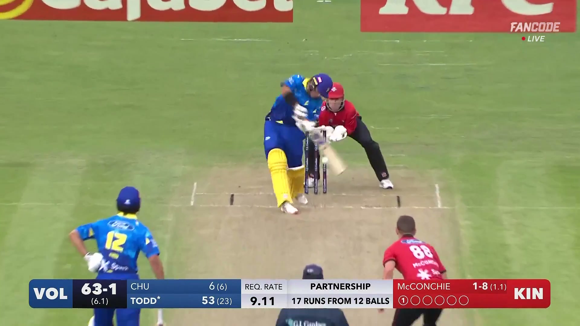 Wicket! Todd Fails To Clear The Fence, Gets Caught In Deep