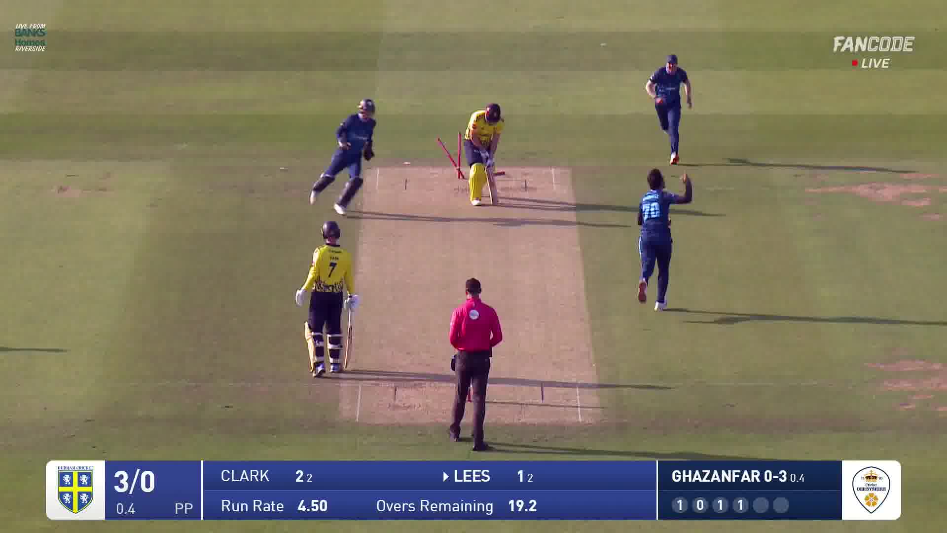 Wicket! Allah Mohammad Breaches The Defense — Lees Has To Walk