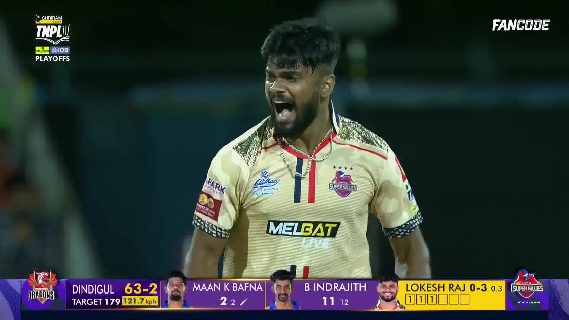 Wicket! TD Lokesh Raj Gets The Stump With A Stunner, Maan Bafna Dismissed