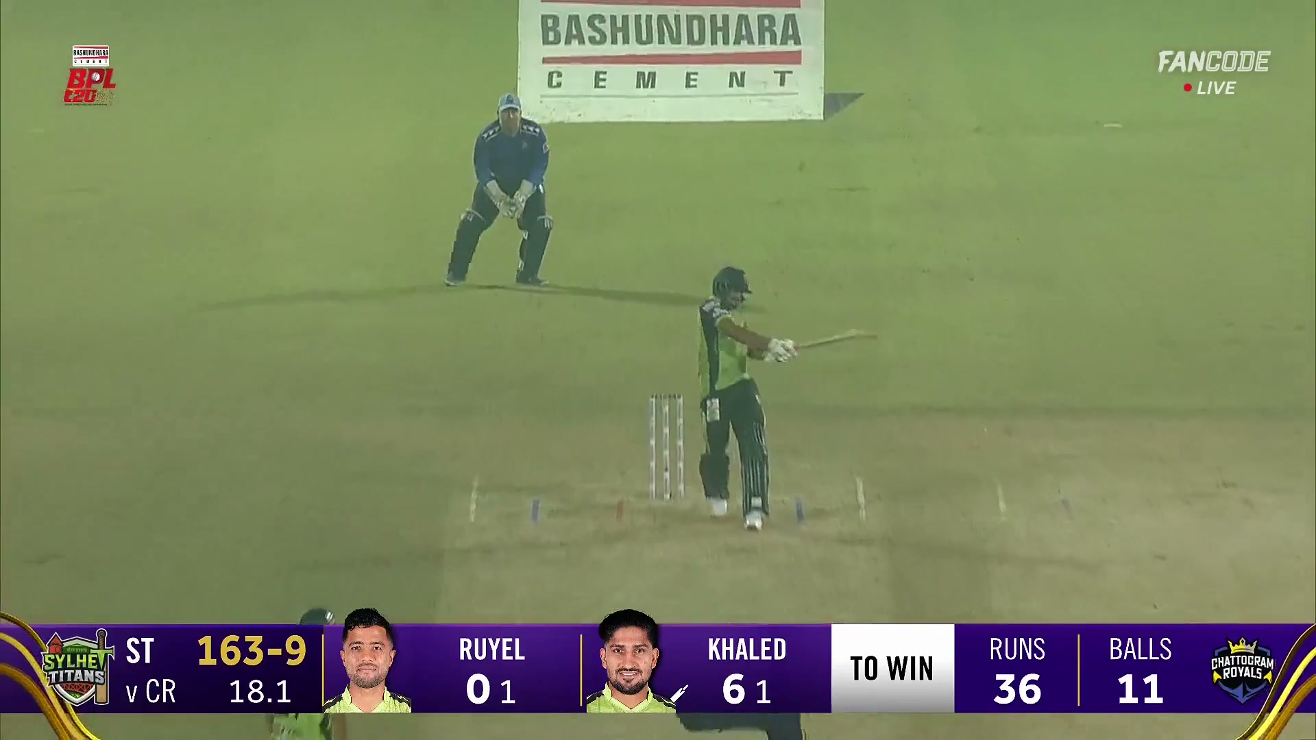 Six! Khaled Ahmed Whacks It Over Deep Square Leg Fence For A Maximum