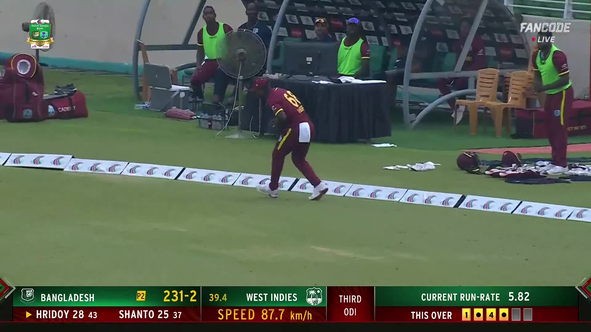 Wicket! Sherfane Rutherford Takes An Easy Catch To Get Rid Of Towhid Hridoy