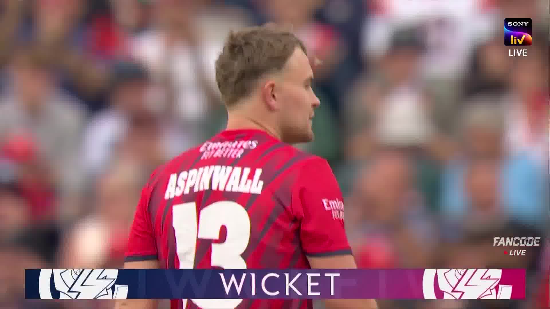 Wicket! Jack Leaning Castled By A Beauty From Tom Aspinwall