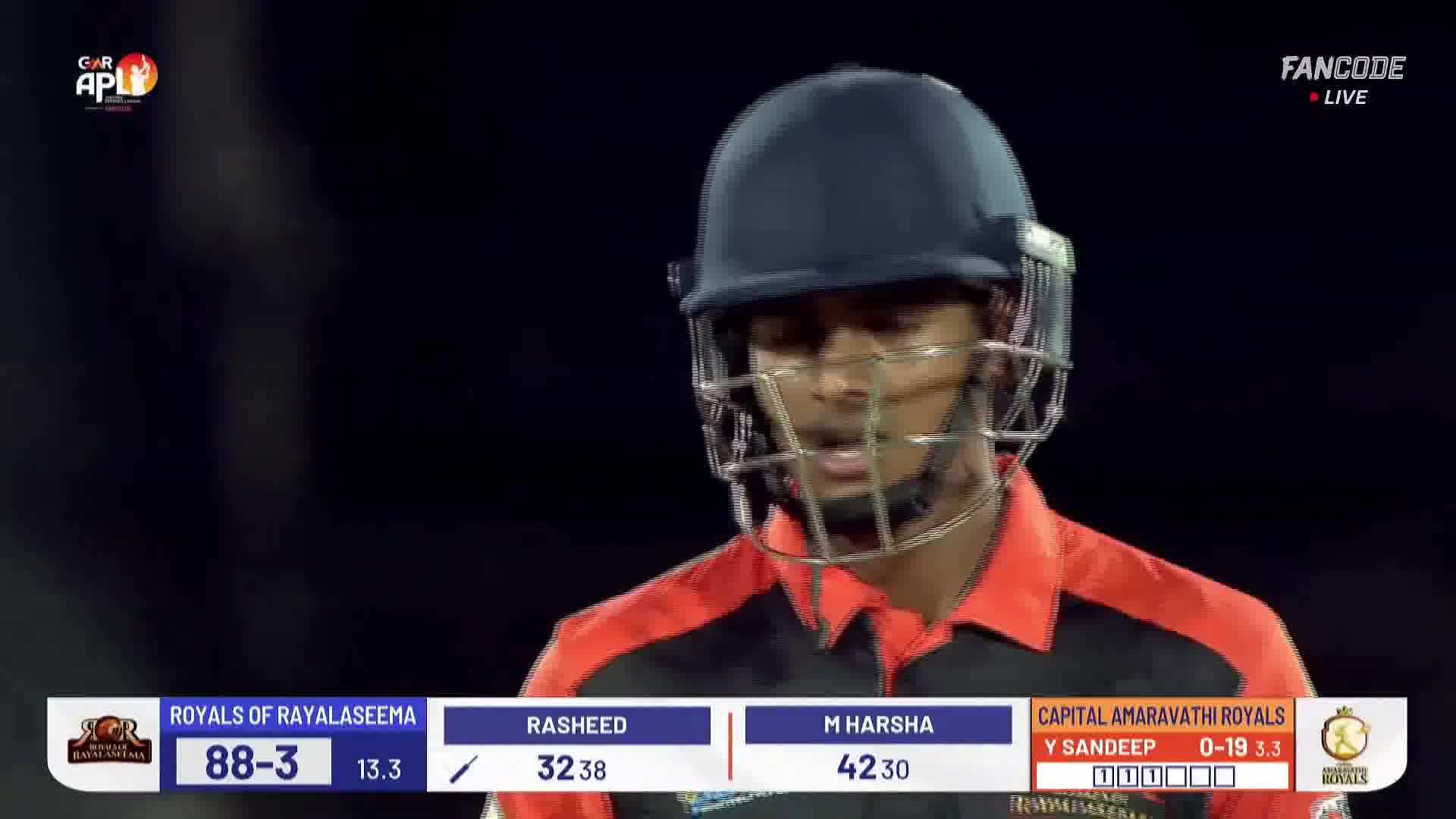 Six! Shaik Rasheed Smashes It Powerfully Over Mid-Wicket For A Huge Maximum