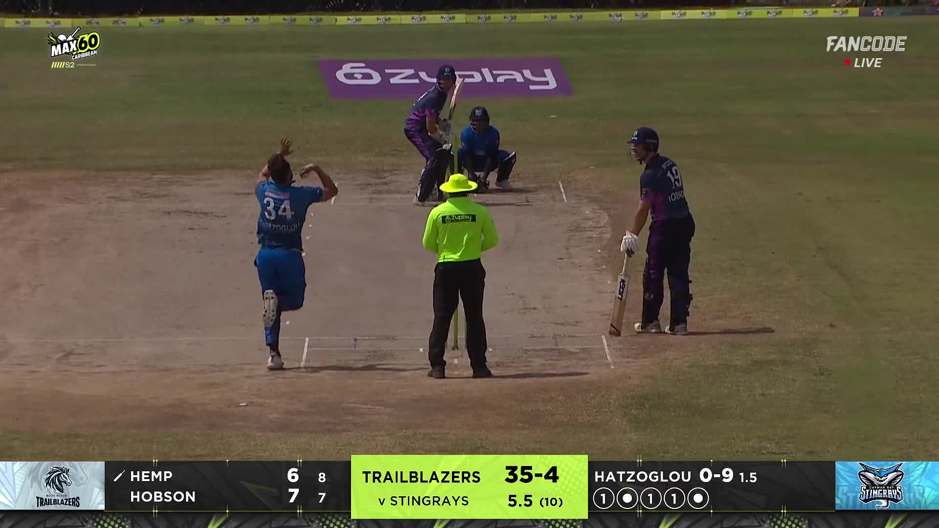 Six! Cameron Hemp Sends It Sailing Over Square Leg For A Biggie