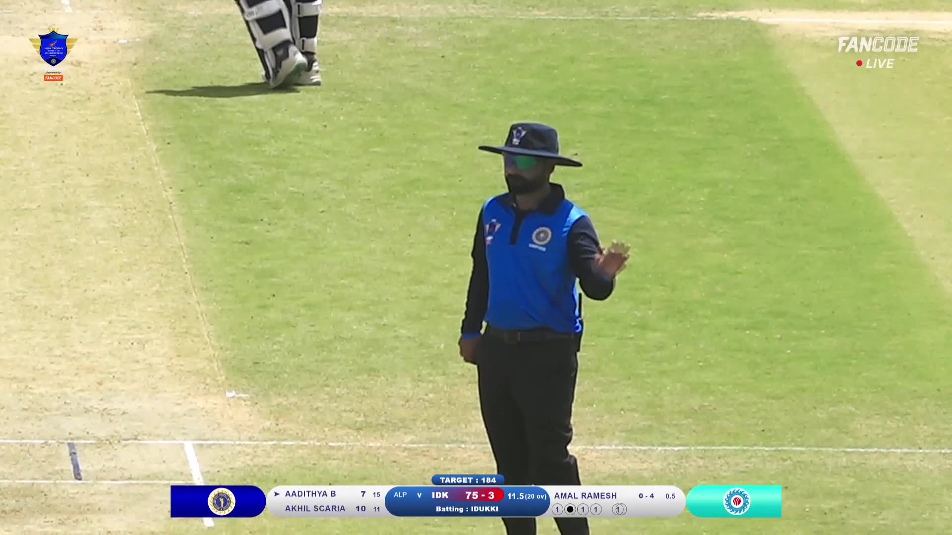 Four! Adithya Biju Crunch Down The Ground For A Boundary