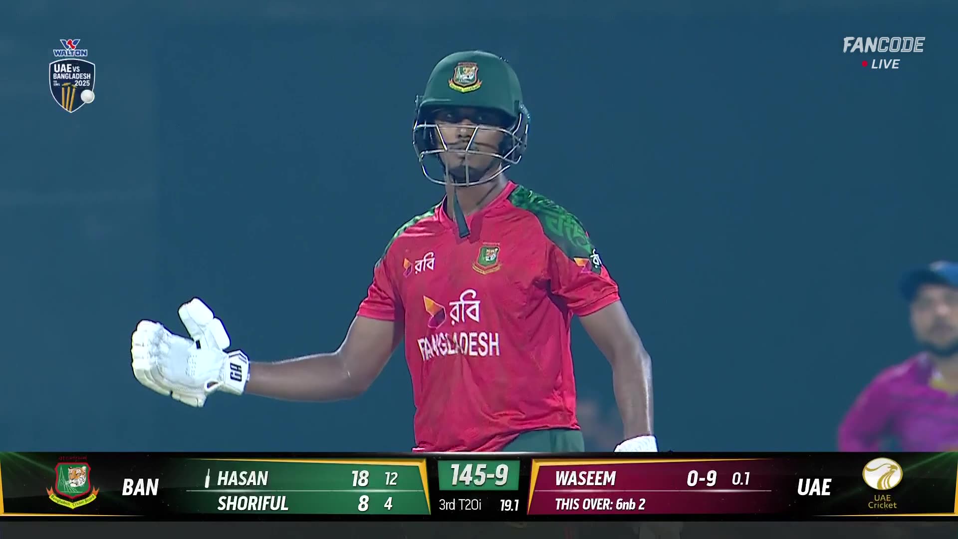 Six! Hasan Mahmud Edges It Over The Rope For A Maximum