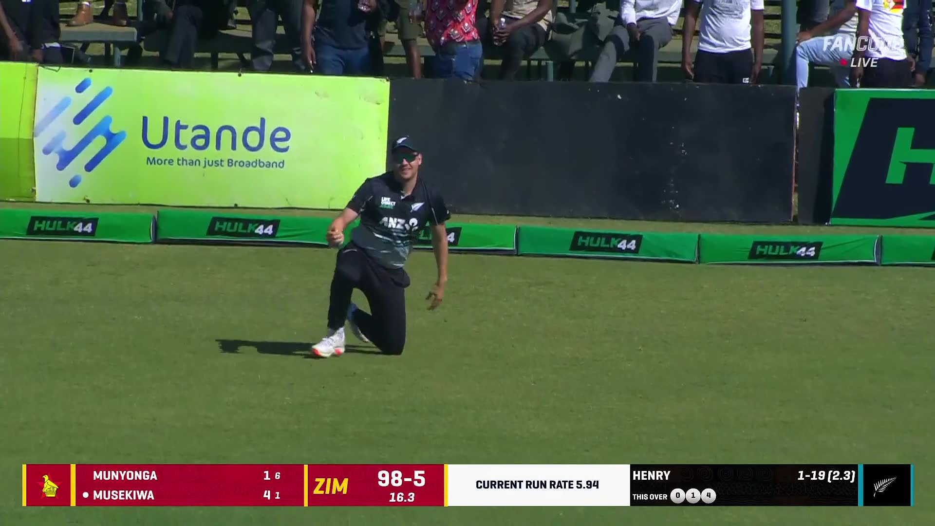 Wicket! Jacob Duffy Holds On To A Steepler, And Tashinga Musekiwa Has To Go