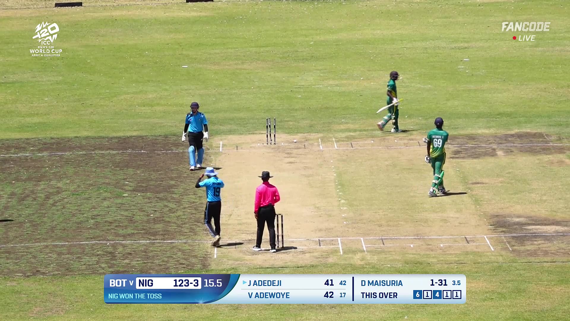 Wicket! That's Aesthetic Bowling Display By Dhruvkumar Maisuria, Sesan Adedeji Walks Back