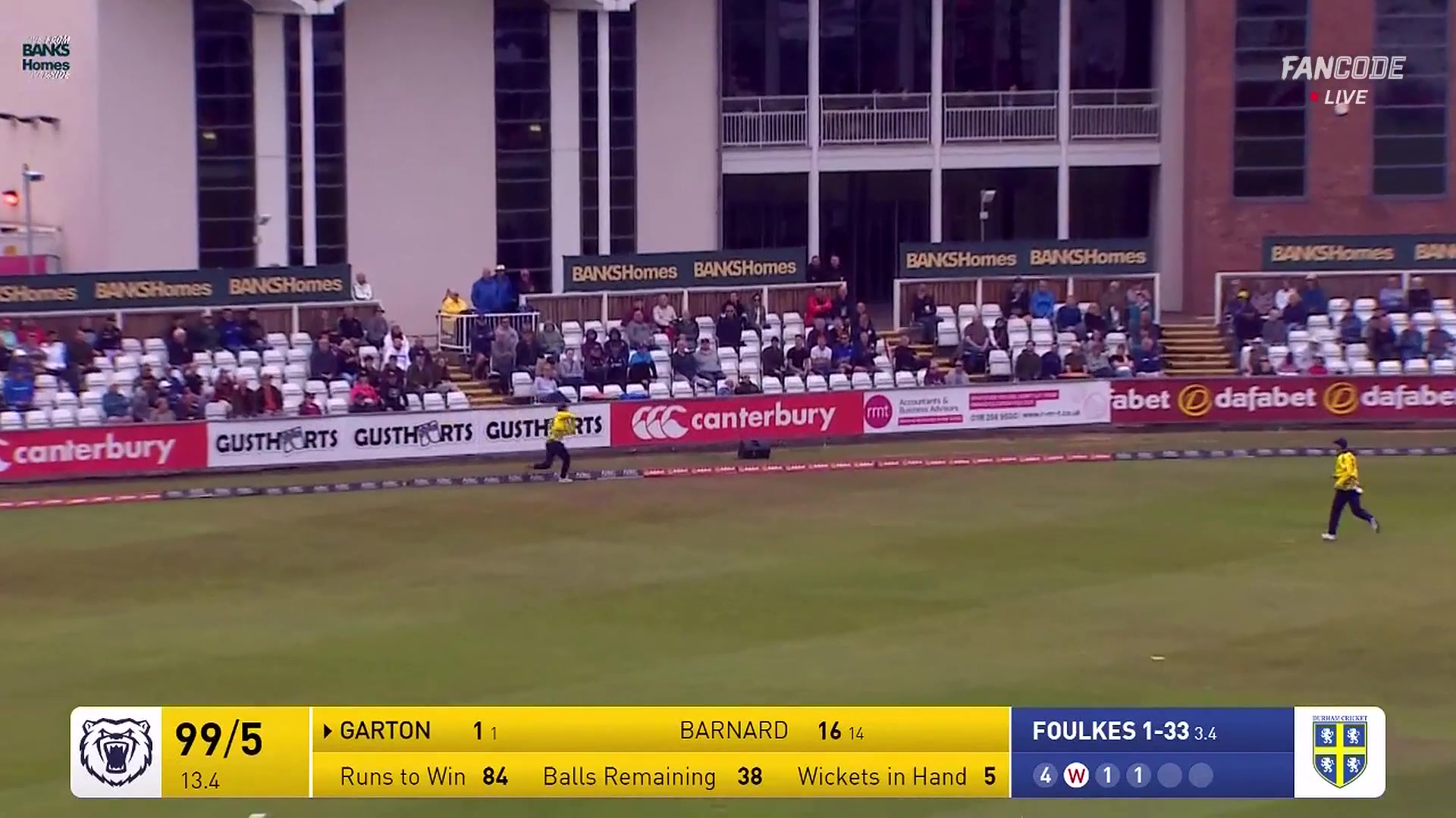 Wicket! George Garton Falls As Nathan Sowter Takes Stunning Catch