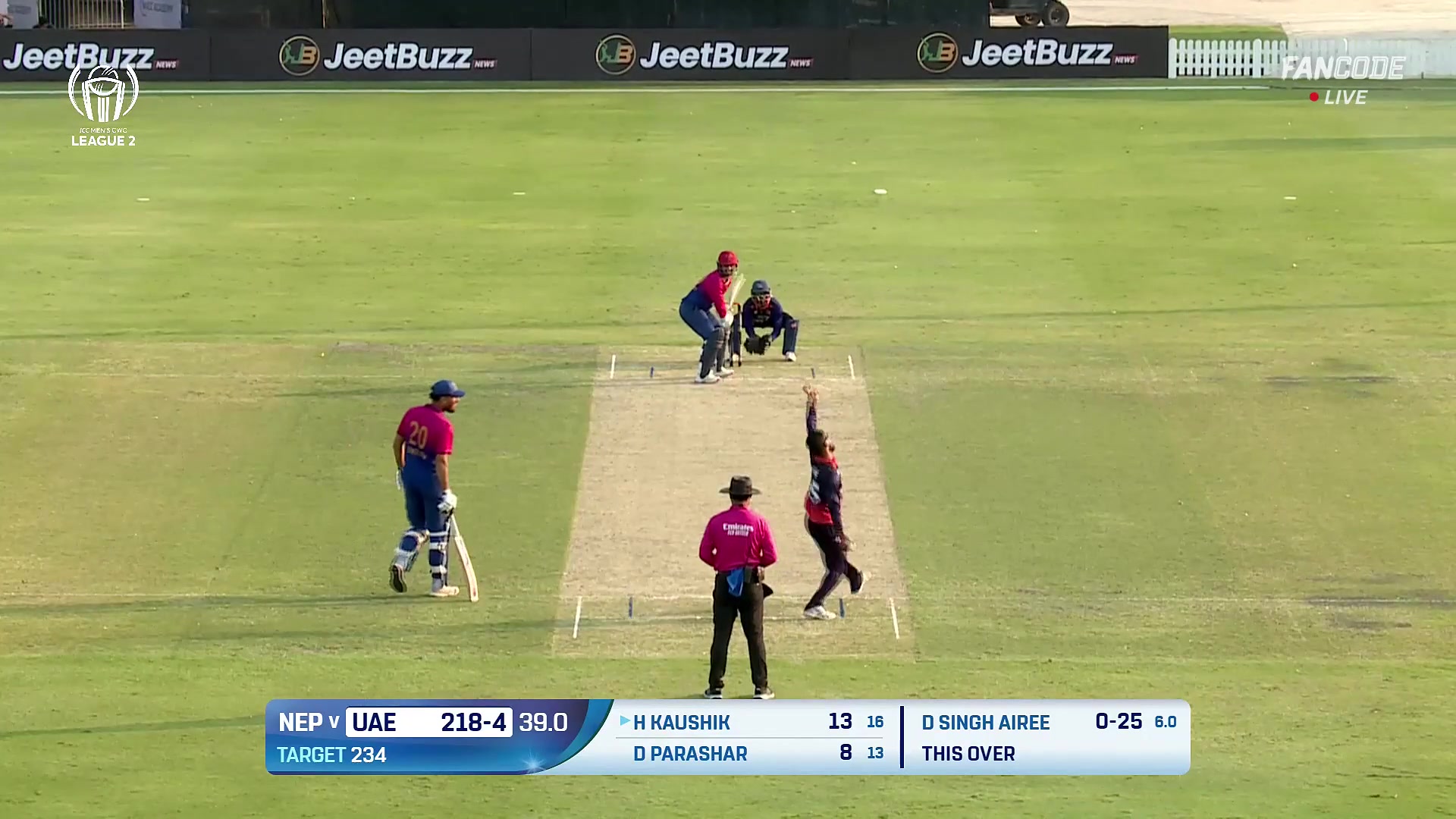 Wicket! Kaushik Mistimes It Towards Deep Square Leg, Airee Gets His First