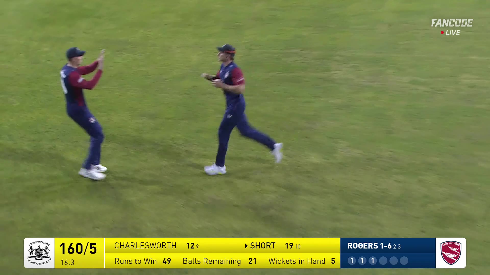 Wicket! Short Hits It Hard And High, But Holes Out To Klaassen