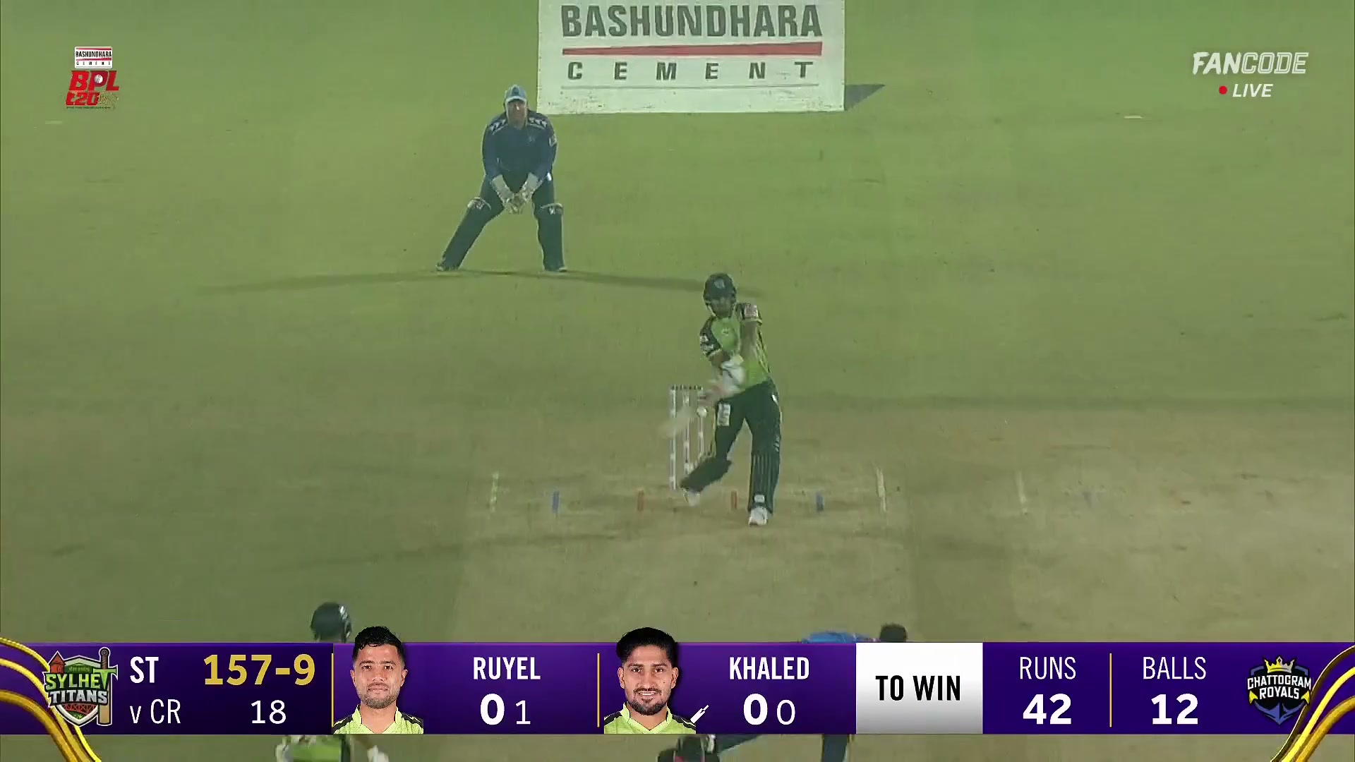 Six! Khaled Ahmed Gets Top Edge And Sails Over The Fine Leg Fence For A ...