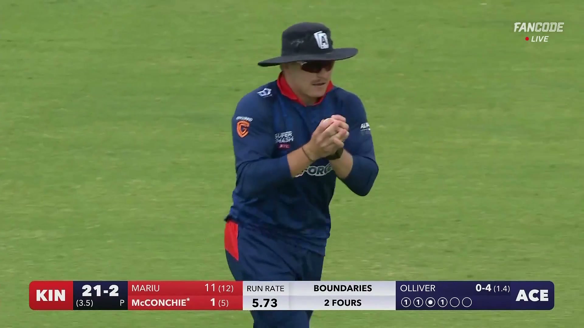 Wicket! Dale Phillips Takes A Well-Judged Catch, Cole McConchie Departs