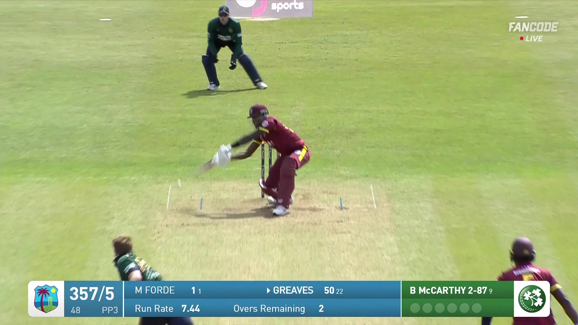 Wicket! Barry McCarthy Gets His Third As Justin Greaves Falls After A ...