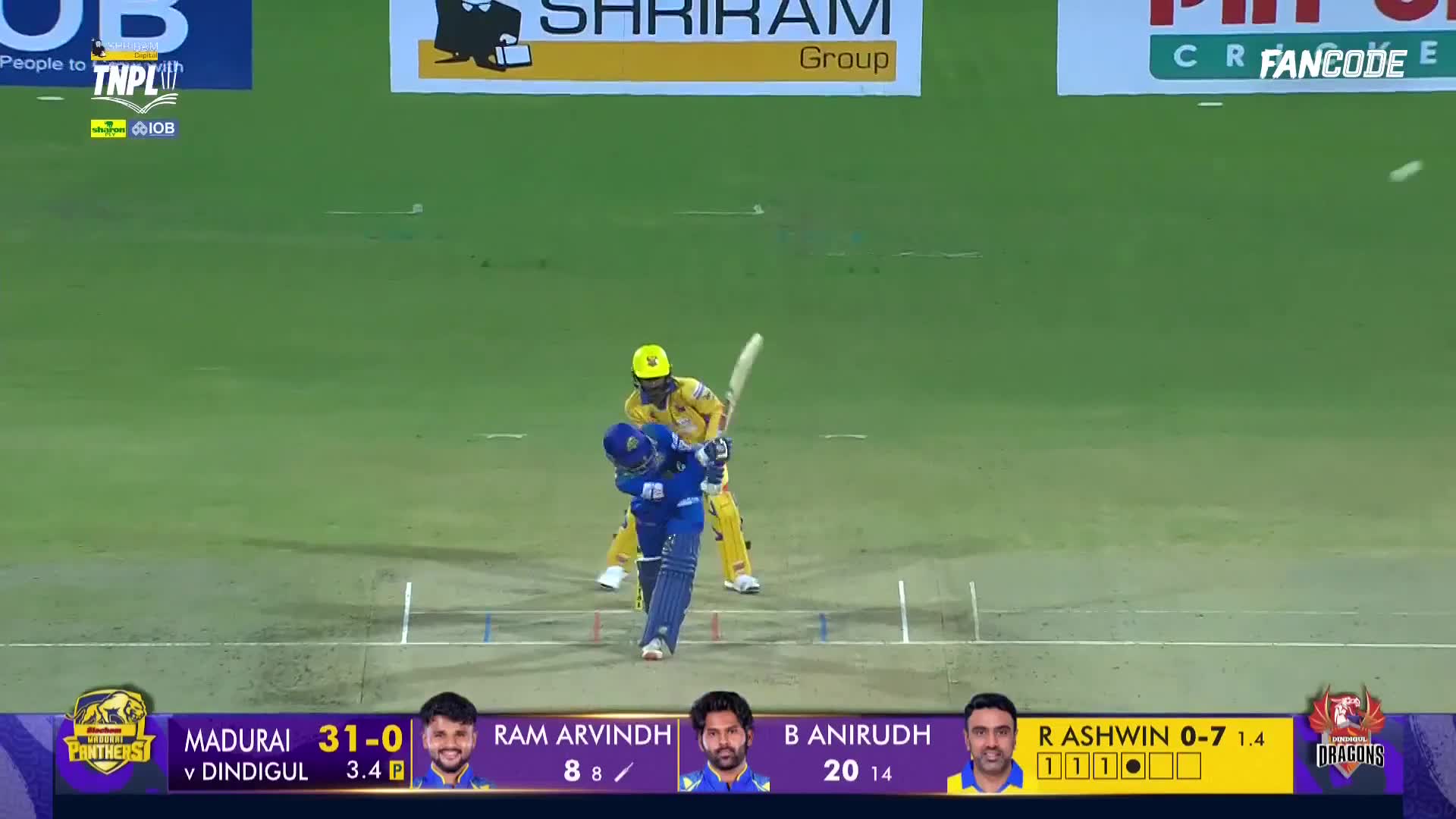 Six! Ram Arvindh Goes Slog Sweeping And Just Clears Square Leg For A ...