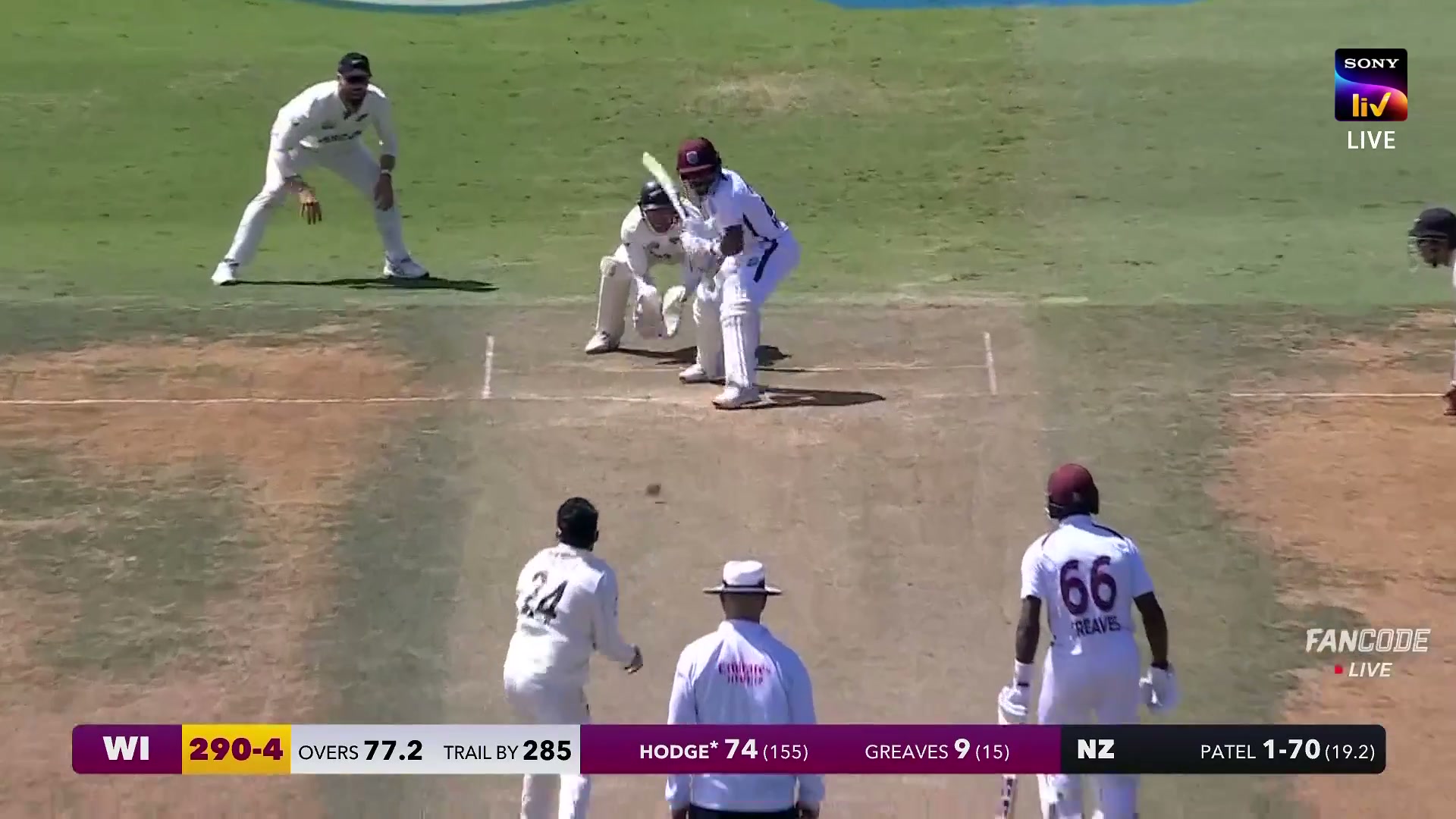 Four! Kavem Hodge Rocks Back And Cuts A Short Delivery Through Point To ...