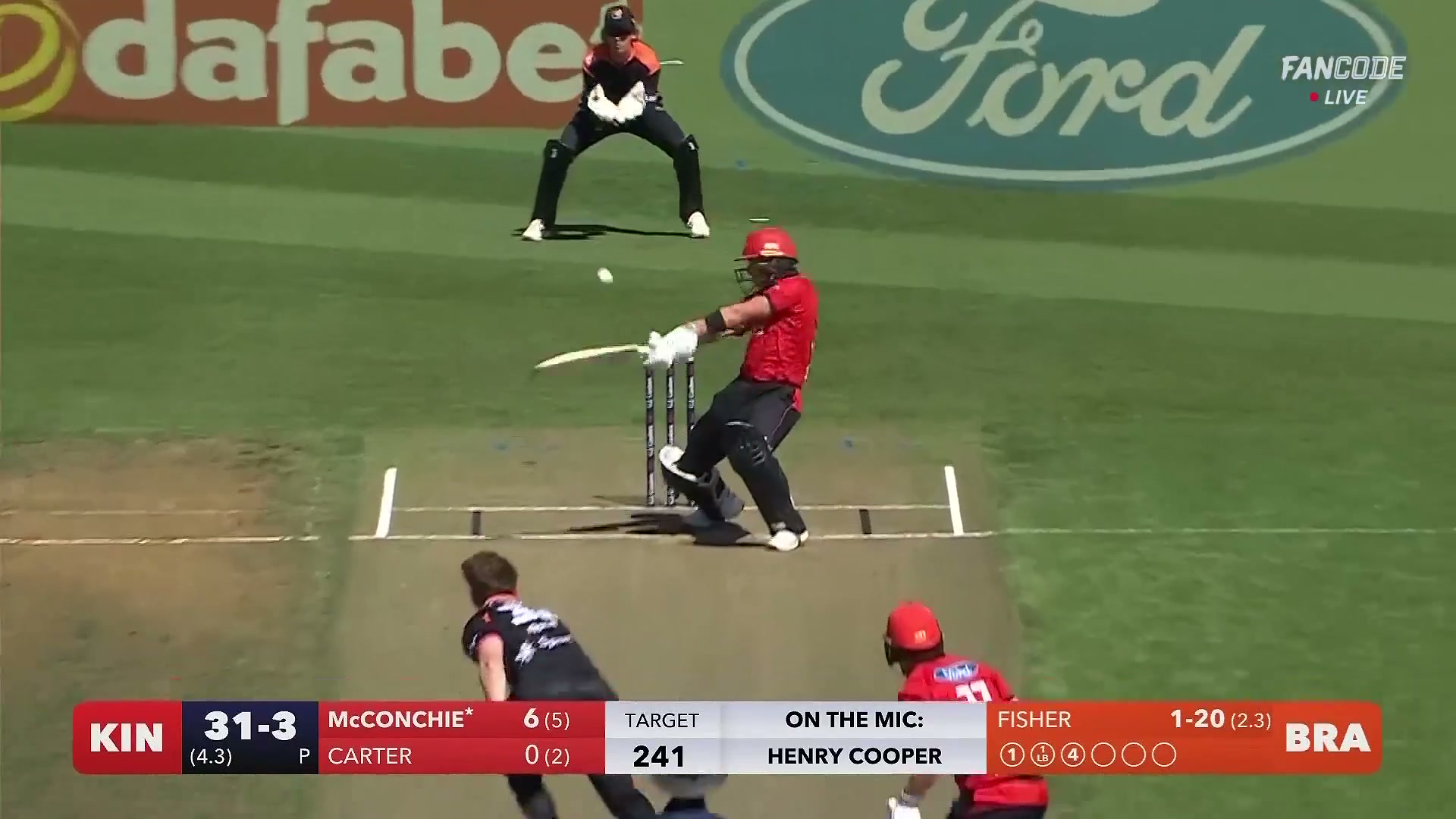 Wicket! Matthew Fisher Removes Cole McConchie With Sharp Edge Caught Behind