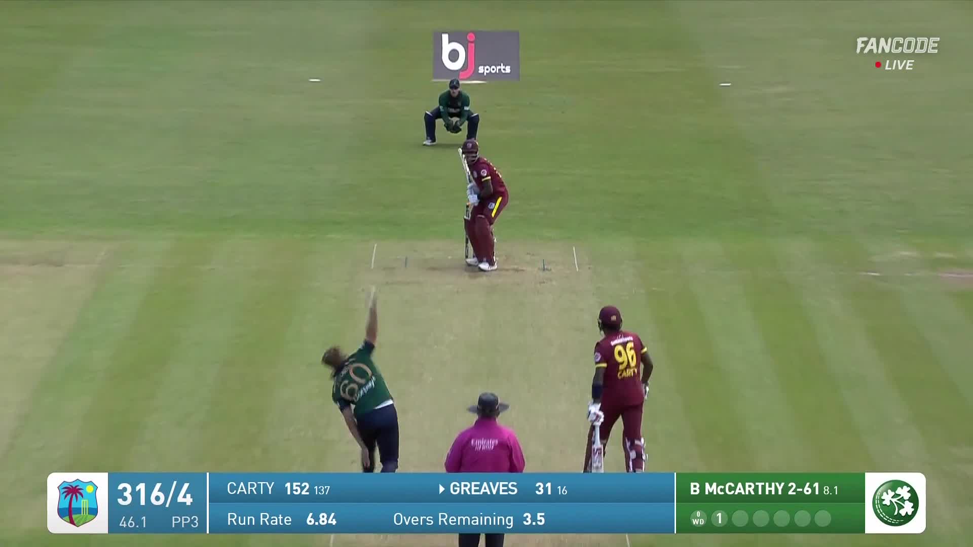 Six! Justin Greaves Heaves A Full Toss Over Deep Square Leg For A Biggie