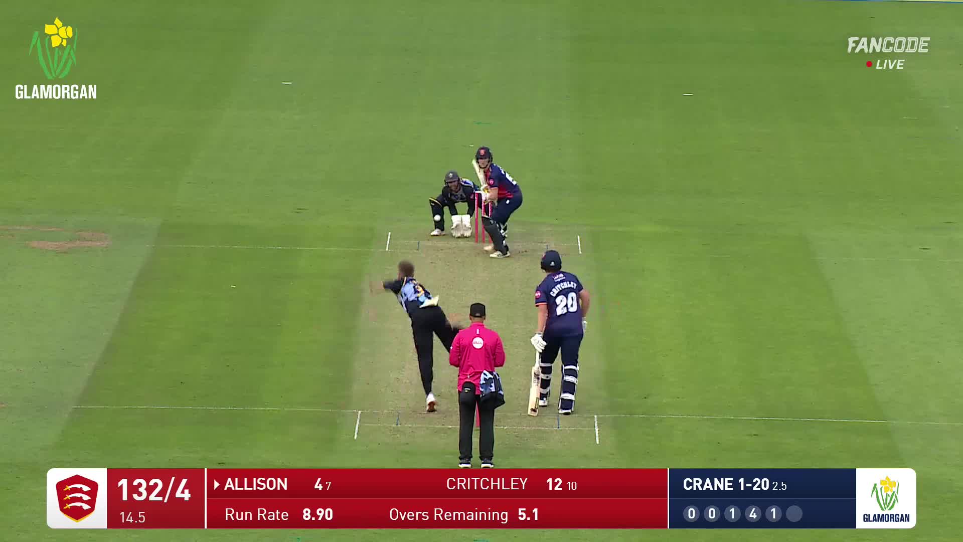 Six! Charlie Allison Smashes A Monstrous Shot Towards Mid Off For A Maximum