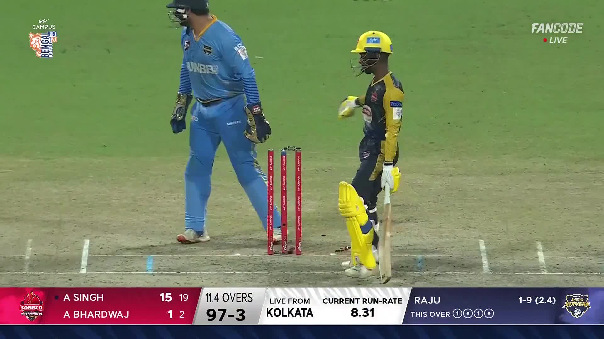 Wicket! Raju Halder Cleans Up Arjun Singh With A Beauty